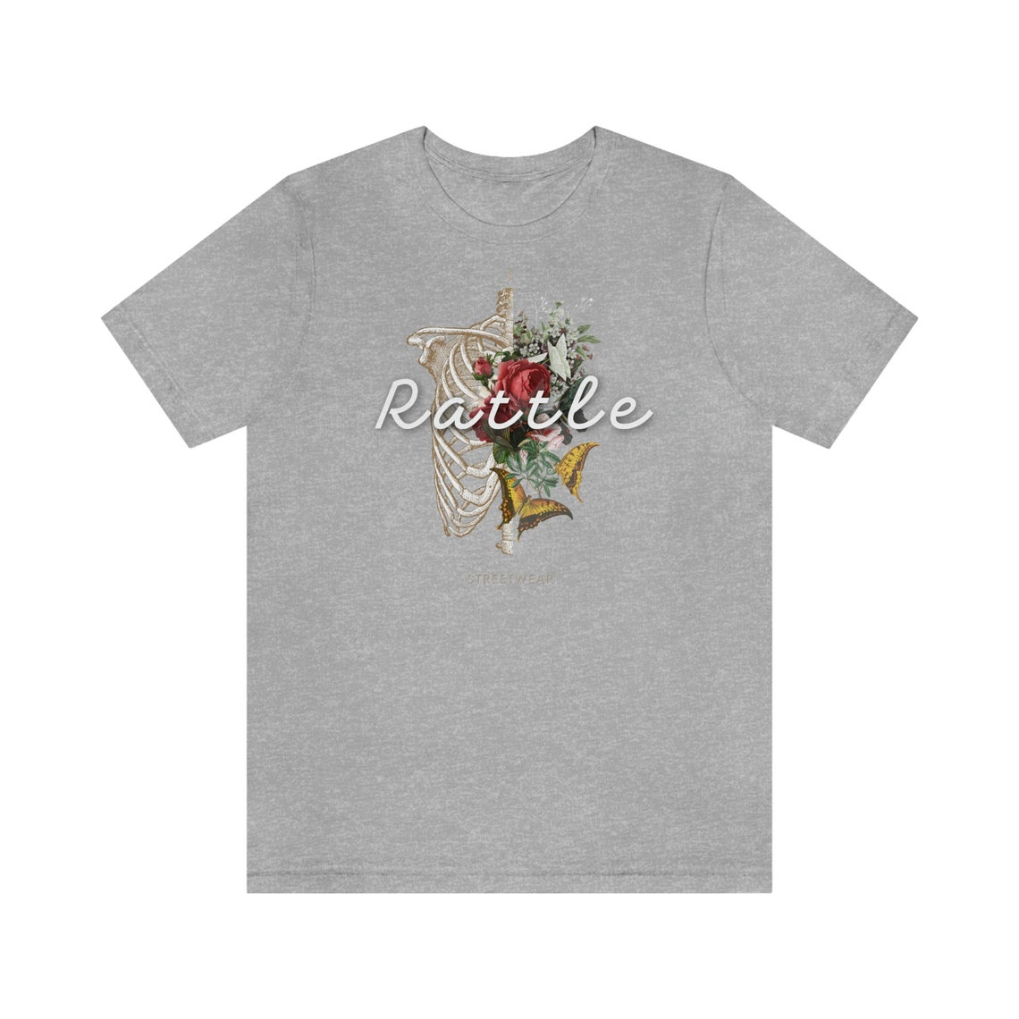 Rattle Rib Cage Tee, Rib Cage Design, Bones and Flowers, Graphic Tee ...