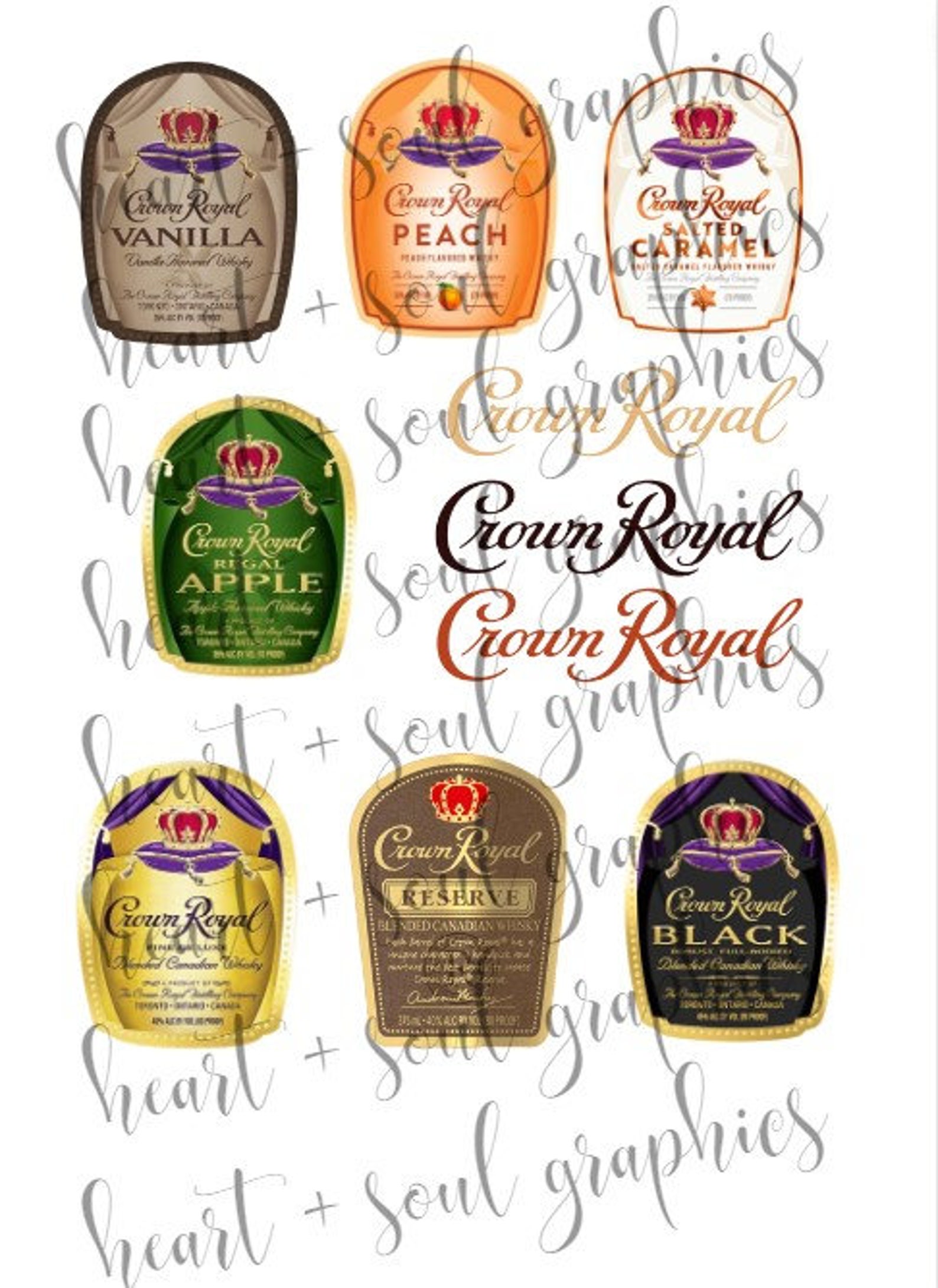 Crown Royal Labels-instant Download - Etsy