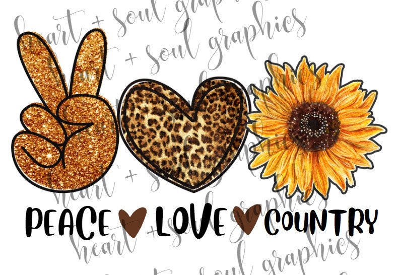 Peace Love and Country Digital Download - Etsy