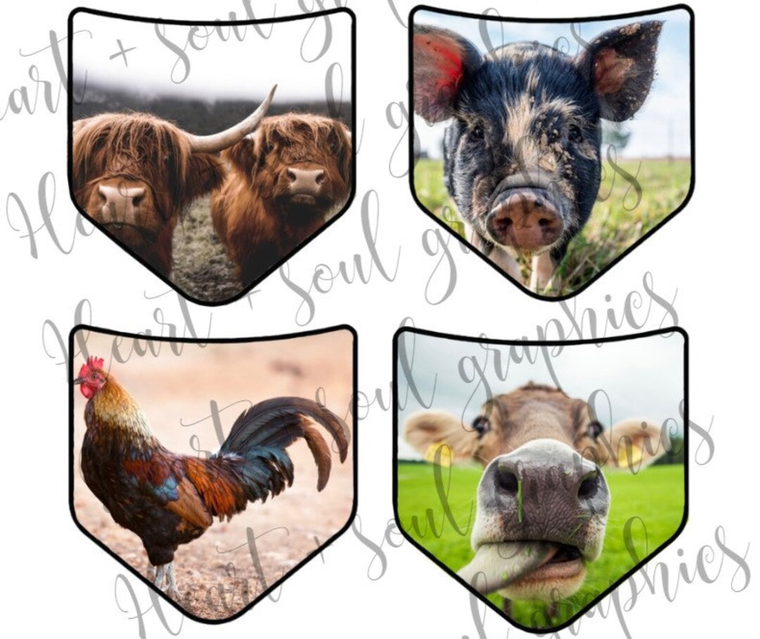 Farm Animal Pockets-digital Download - Etsy