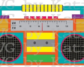 Old School Boombox SVG Radio 90s Hip Hop Retro Boom Box Vintage Radio ...