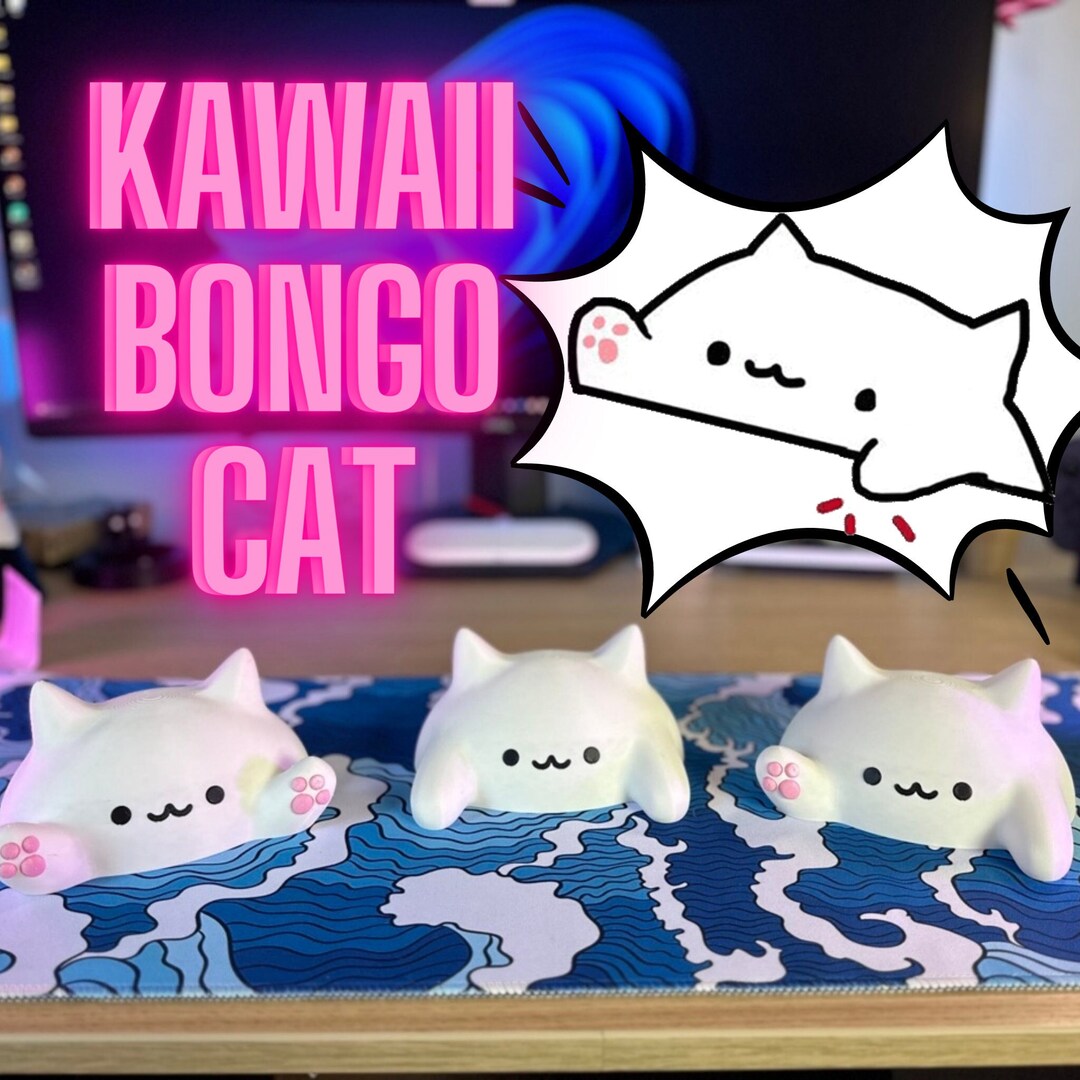 Kawaii Bongo Cat Meme Deko für das Gamingzimmer oder Büro | Meme Dekor | Meme Geschenk - Etsy.de