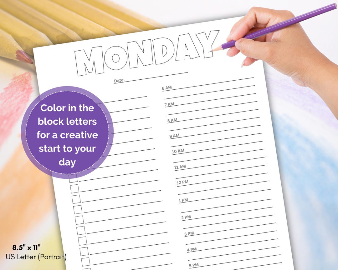 Printable Daily Planner PDF | Daily to Do List & Hourly Schedule ...