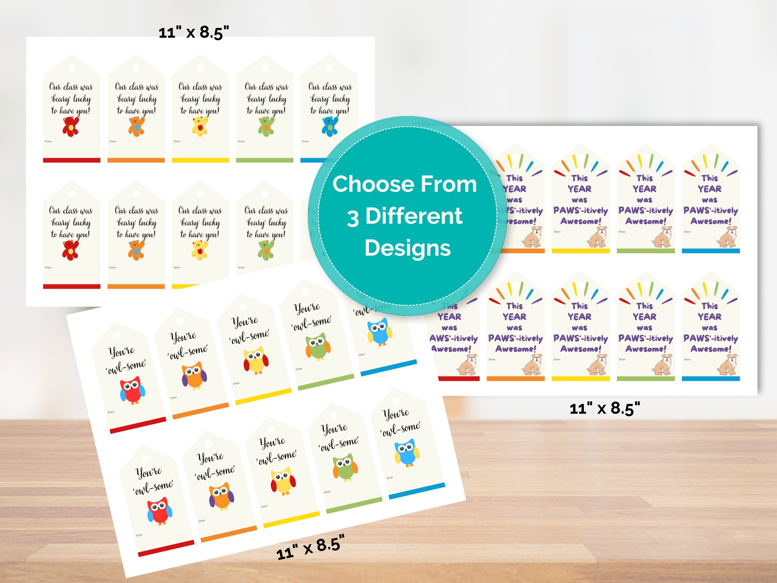 Teacher Appreciation Gift Tags, End of Year Gift Tags, Printable Gift ...