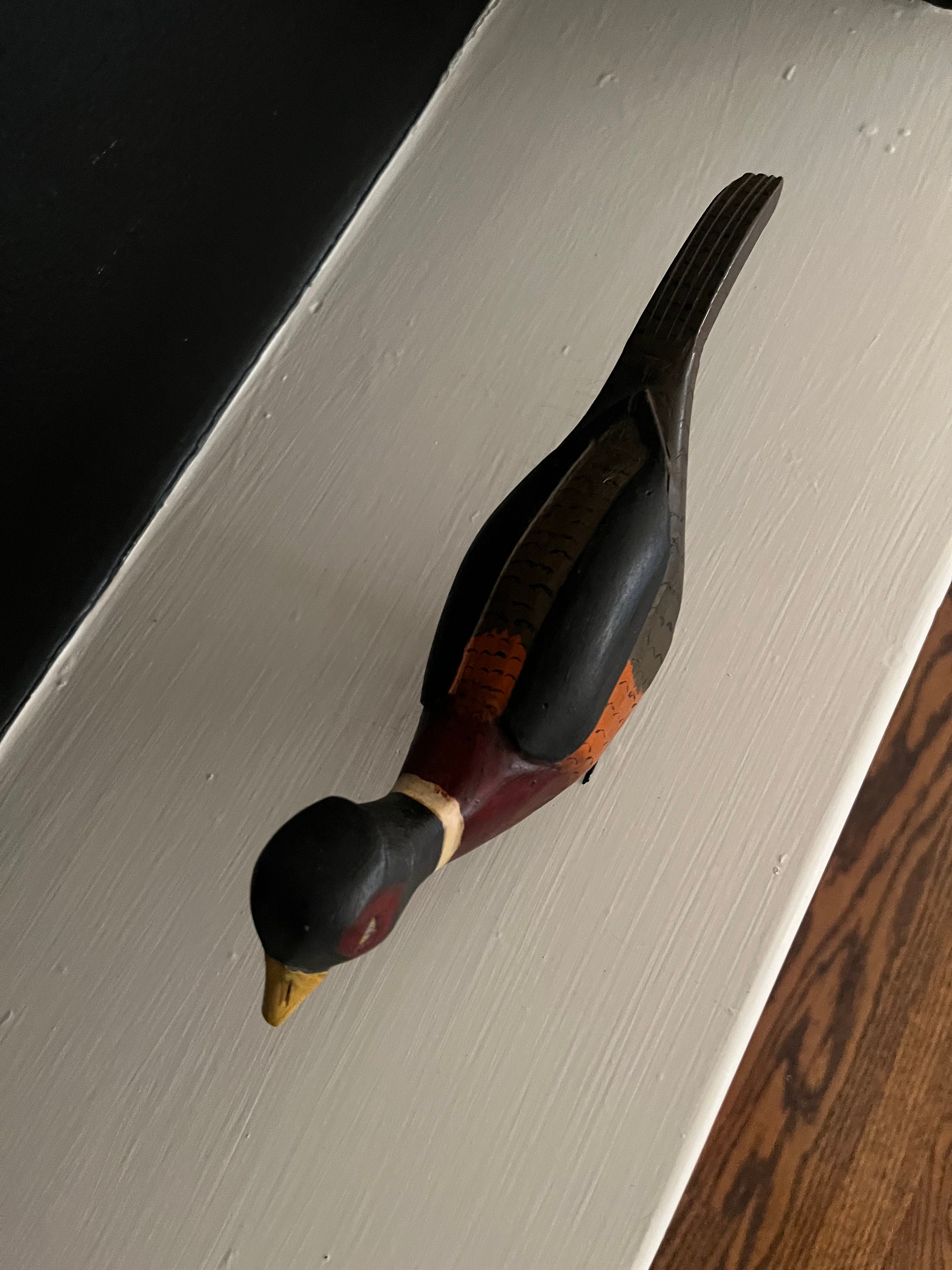 Hand Carved and Painted Wooden Pheasant - Etsy