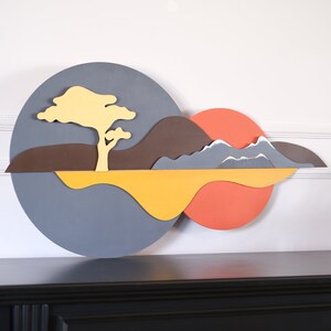 Wooden Wall Hanging 3D Colorful Wood Wall Art, Boho Wall Decor, Wood ...