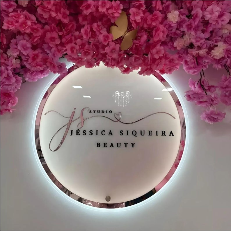 Custom Acrylic Shop Sign. 3D Acrylic Door Sig Business Sign Salon Door ...