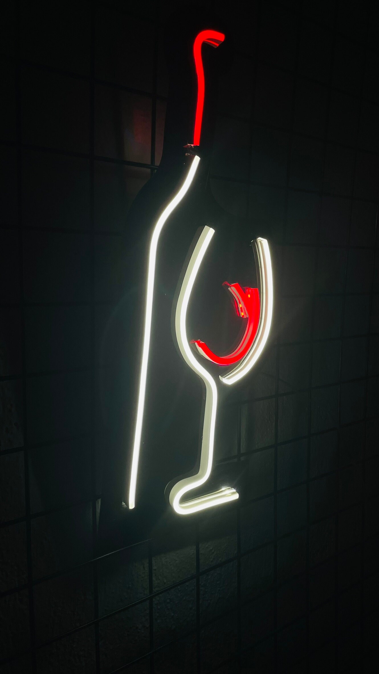 Modern Industrial Neon Wine & Glass Sign Stylish Décor for Home or ...