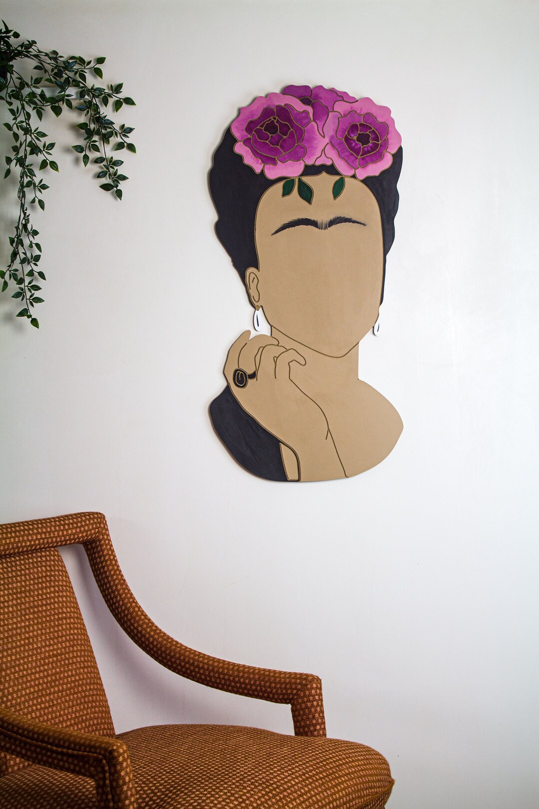 Handmade Wooden Wall Art Wooden Frida Wall Hanging Large Wall Art ...