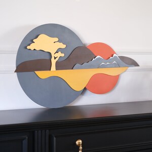 Wooden Wall Hanging 3D Colorful Wood Wall Art, Boho Wall Decor, Wood ...