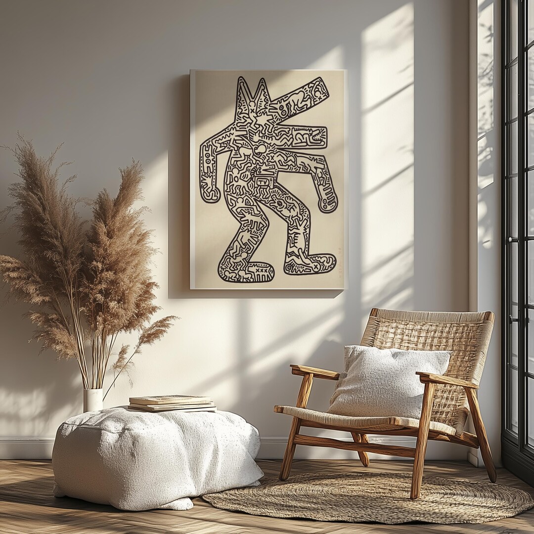 Keith Haring Style Metal Poster Contemporary Art Wall Decor, Durable ...