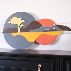 Wooden Wall Hanging 3D Colorful Wood Wall Art, Boho Wall Decor, Wood ...