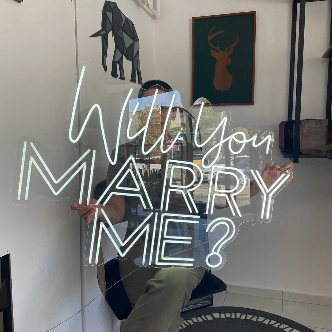 Will You Marry Me Neon Sign / Custom Wedding Neon Light / Battery ...