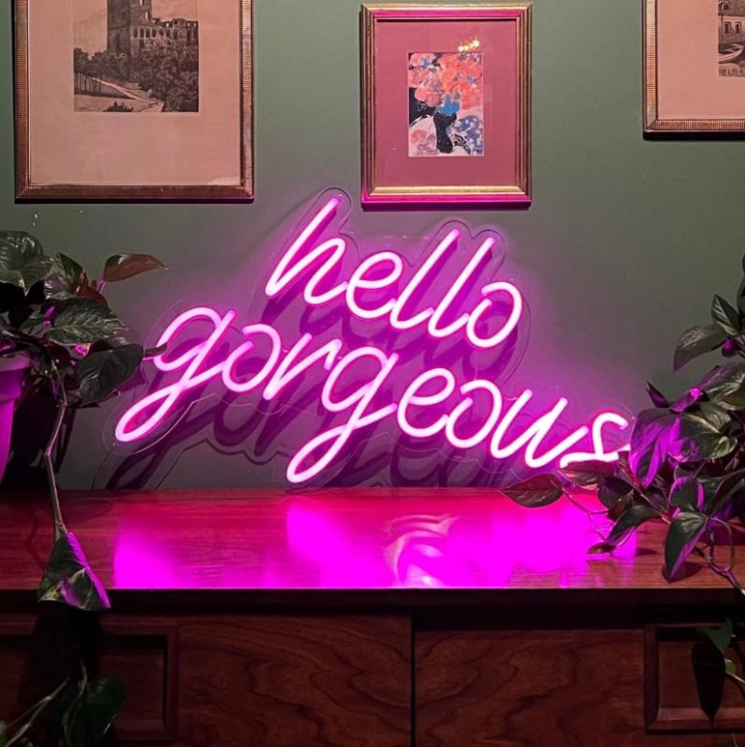 Hello Gorgeous LED Neon Sign Bright Wall Decor for Home & Office ...