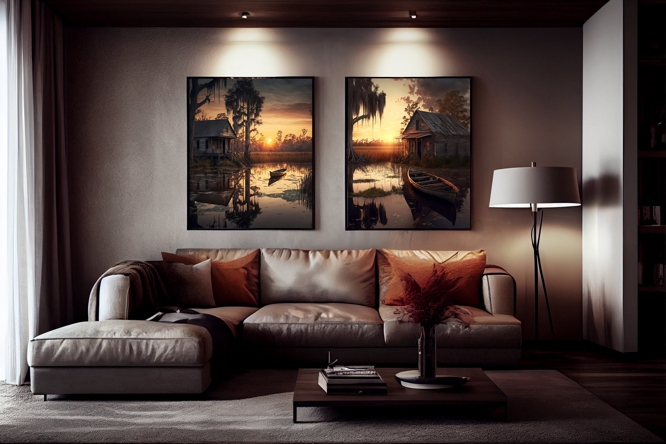 Swamp Scenes | Cajun Shack | Sunset - Etsy