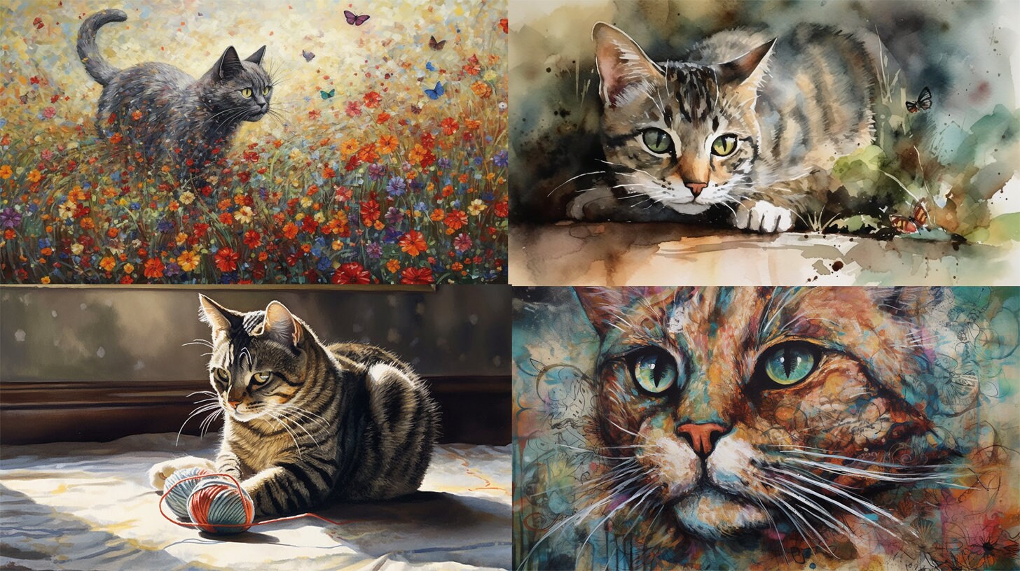 Colorful Cat Backgrounds | Computer Wallpaper | Digital Download - Etsy
