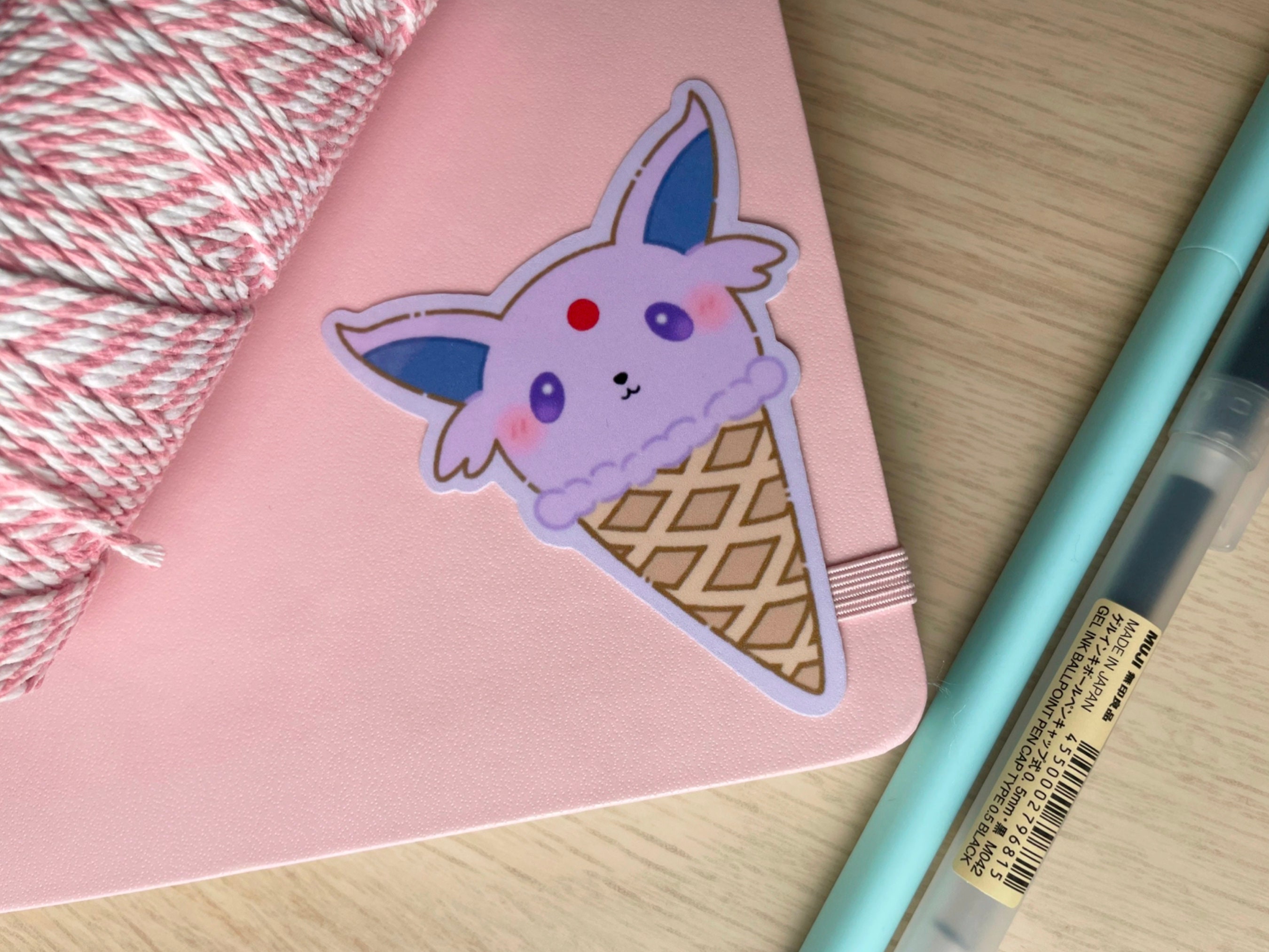 Eeveelution Ice Cream Cone Laminated Sticker Cute Kawaii Aesthetic ...