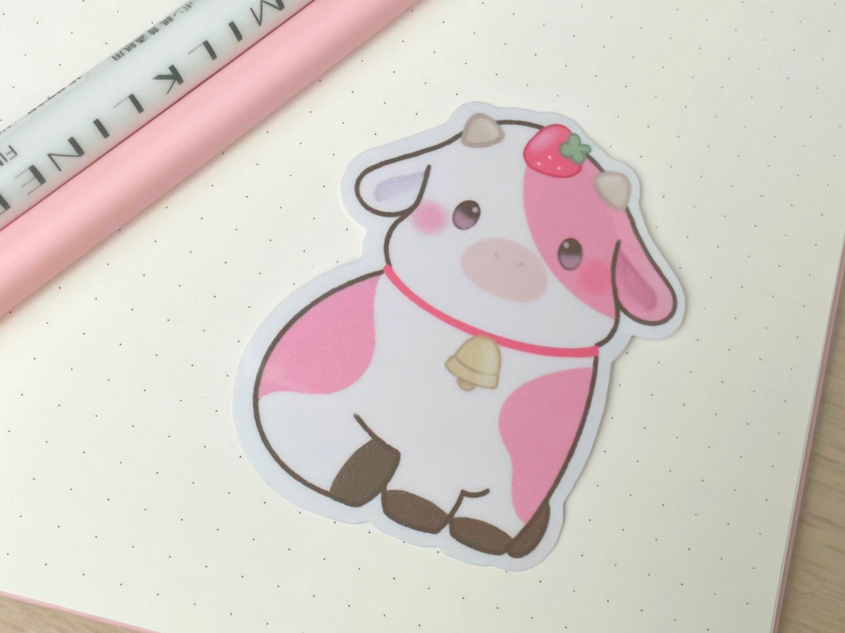 Milk Cows Laminated Stickers Cute Kawaii Aesthetic Stickers - Etsy