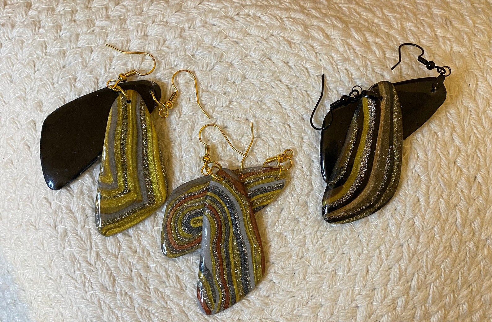 Metallic Polymer Clay Golden Shimmer Earrings - Etsy