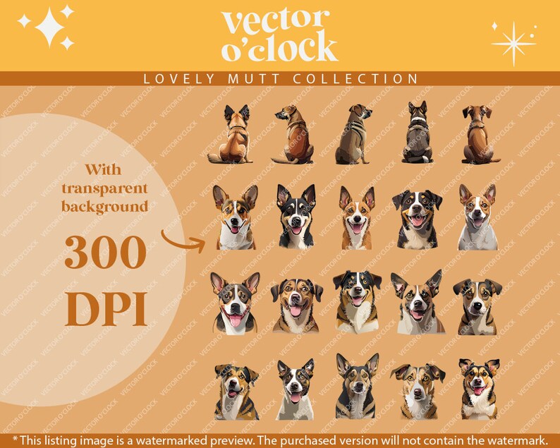 Lovely Mutt Collection Poster Decor Home Dog PNG Set SVG Dog Clipart ...