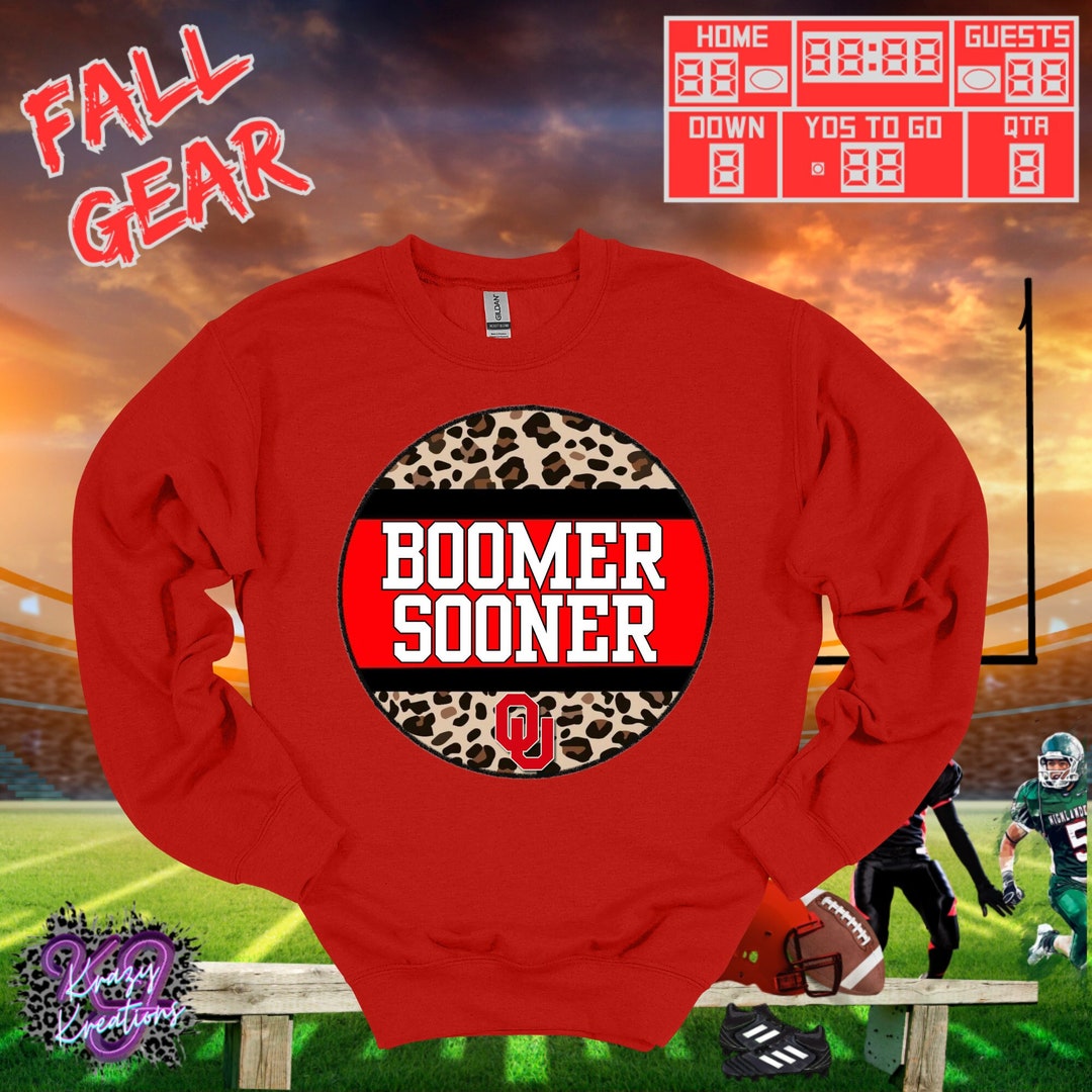 Oklahoma Boomer Sooner Leopard Circle Sweatshirt OU Football Sweater ...