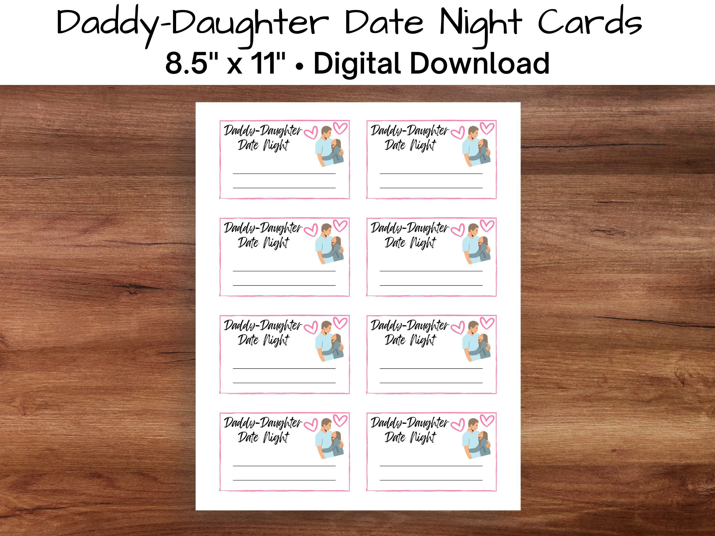 Daddy - Daughter Date Night Cards | Instant Download - Etsy