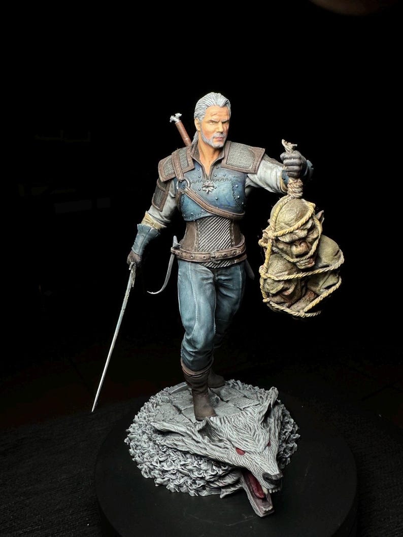 The Witcher | Gerald of Rivia Figure 10" / 25 Cm | 3D Printed & Hand ...
