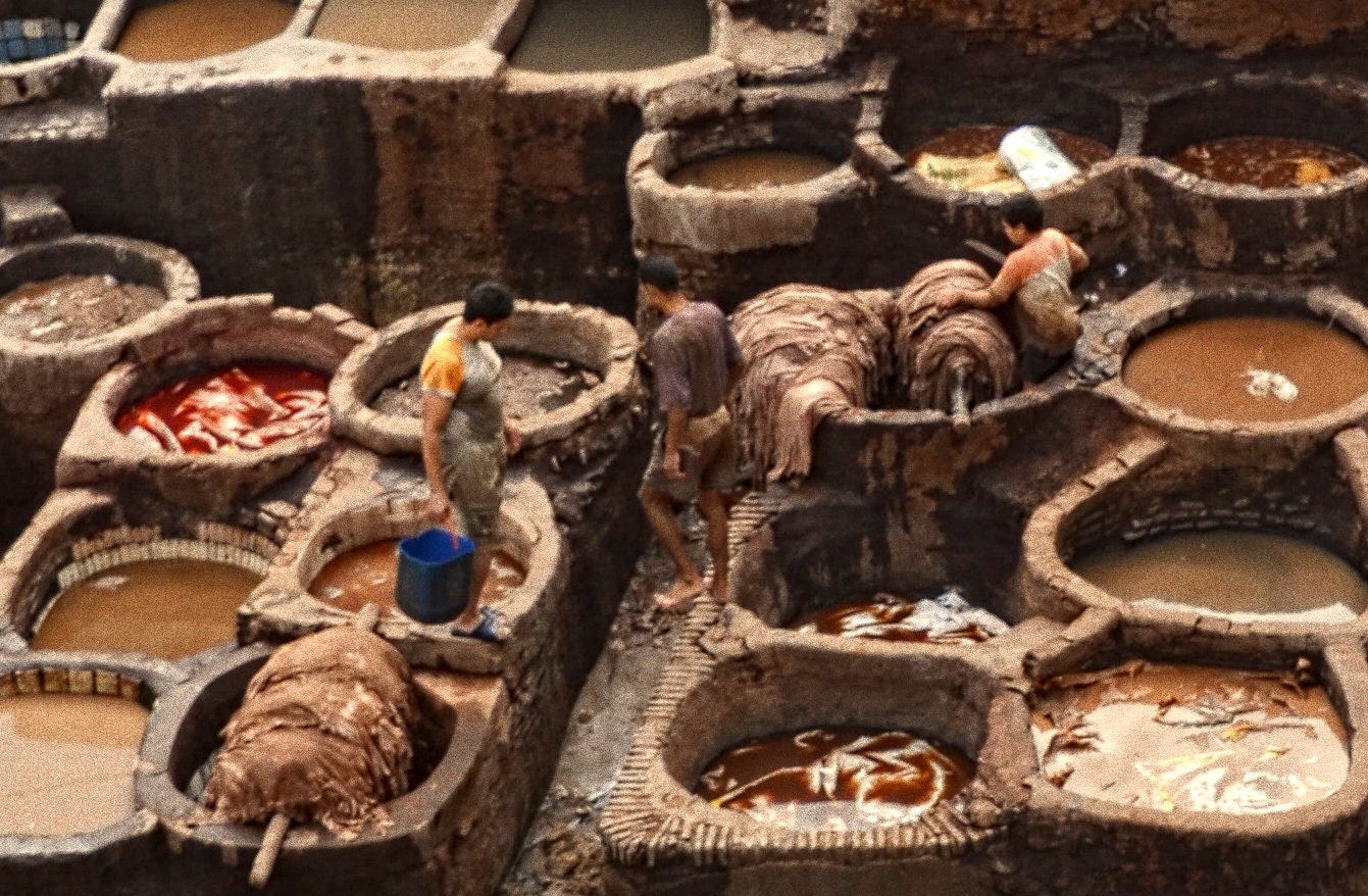 Leather Tanning, Fez Morocco, Largest Tannery, Oldest Tannery,tourist ...