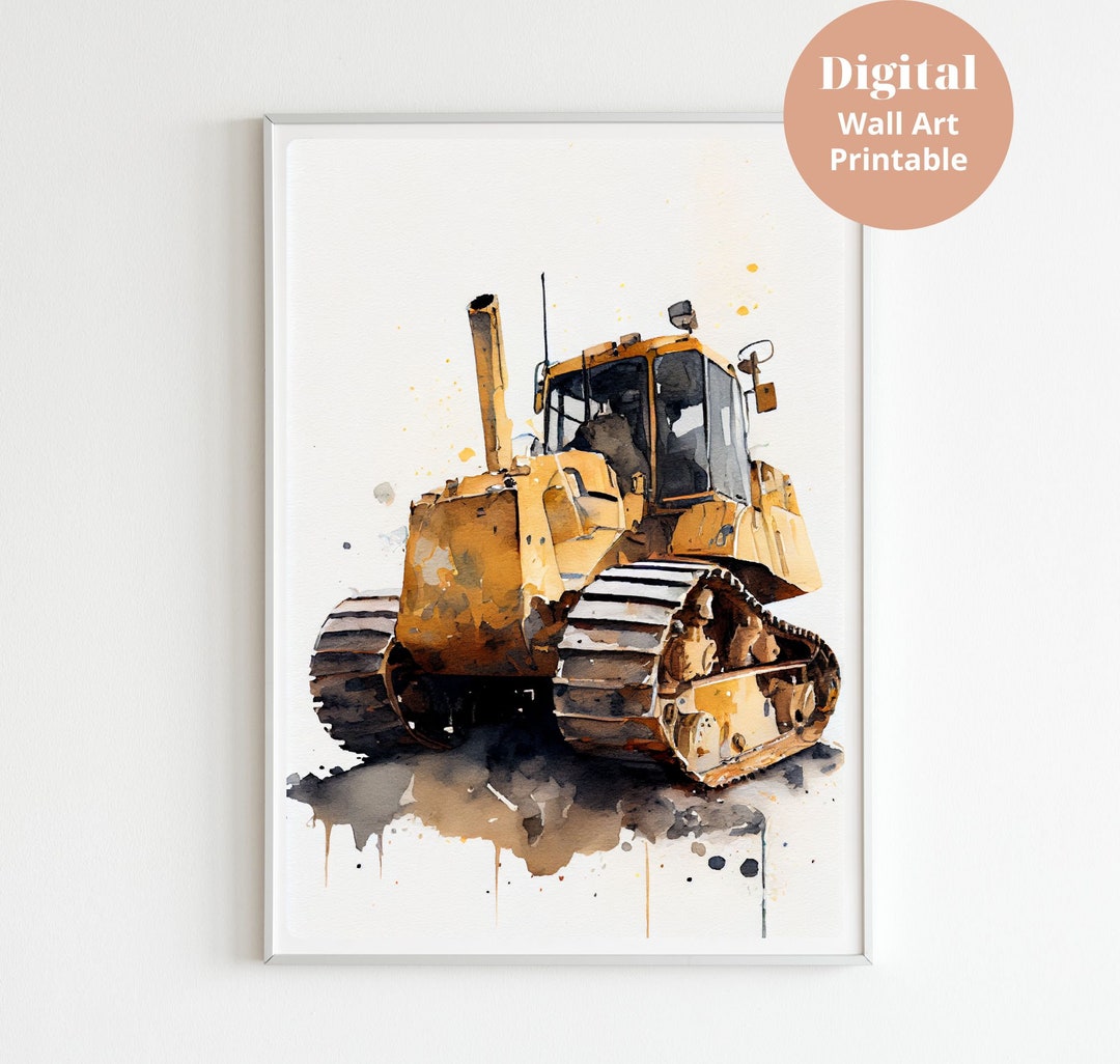 Bulldozer Print, Bulldozer Printable , Construction Birthday Party ...