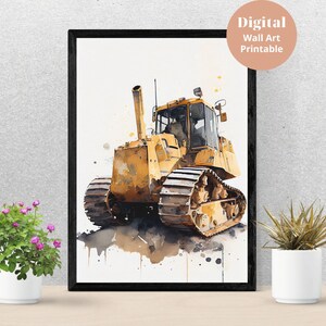Bulldozer Print, Bulldozer Printable , Construction Birthday Party ...