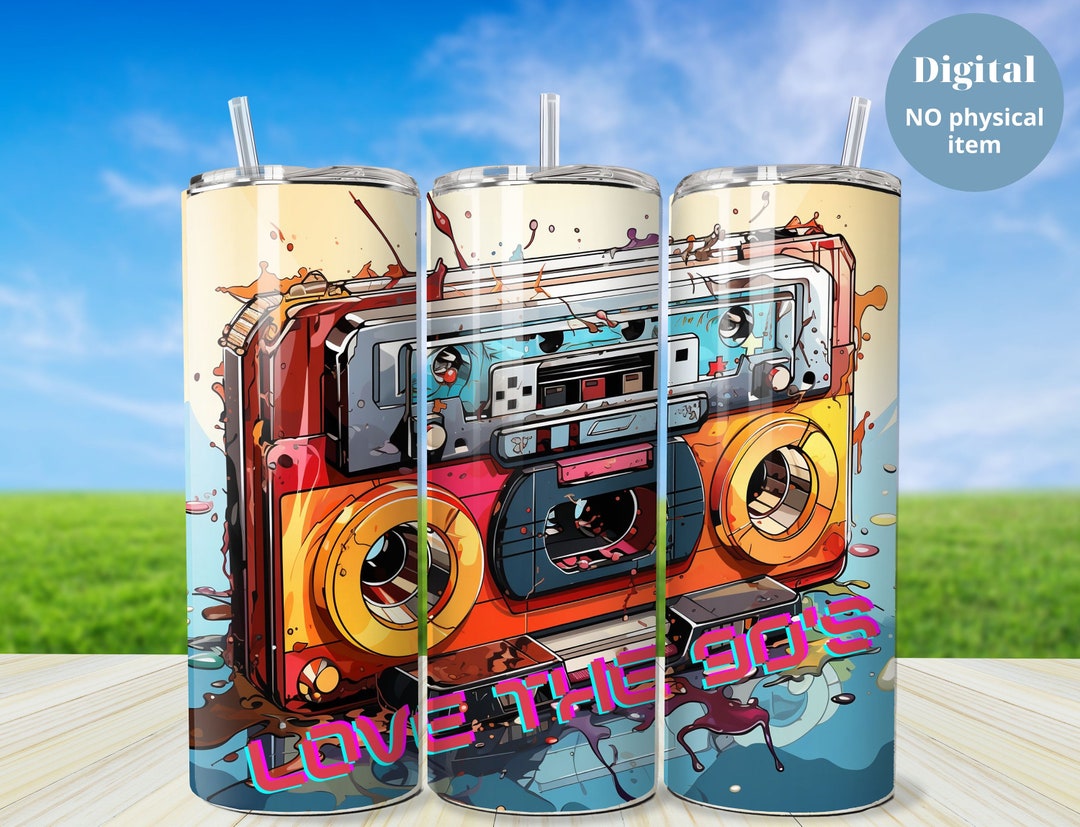 90s Tumbler Wrap , 20 Oz Skinny Tumbler Wrap Png ,90s Nostalgia,i Love ...