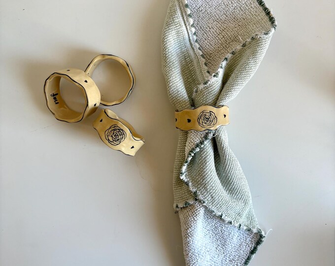 Handmade Ceramic Napkin Rings, Set of 4pc - Unique Ceramic Handmade ...