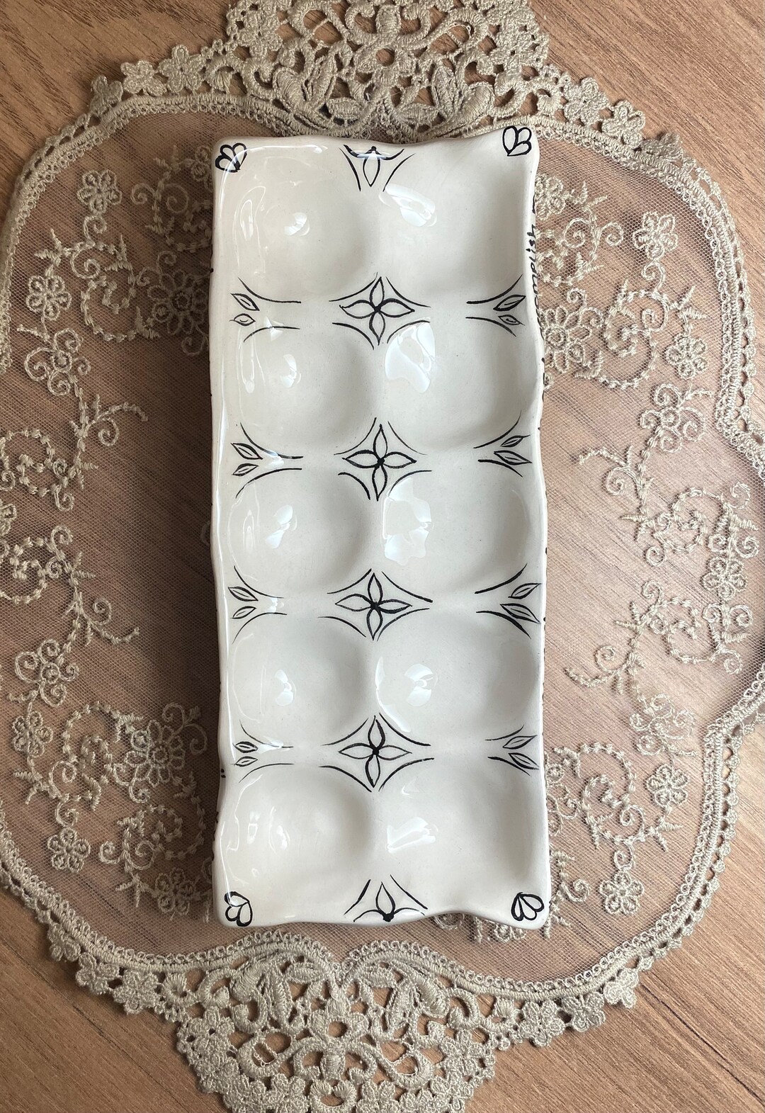 Handmade Ceramic Watercolor Paint Palette, Ceramic Paint Pallet ...