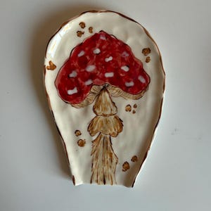 Floral Spoon Rest, Handmade Ceramic Spoon Rest, Handpainted Pottery ...