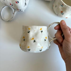 Personalized - Handmade Ceramic Mug - Handwritten Floral Handpainted ...