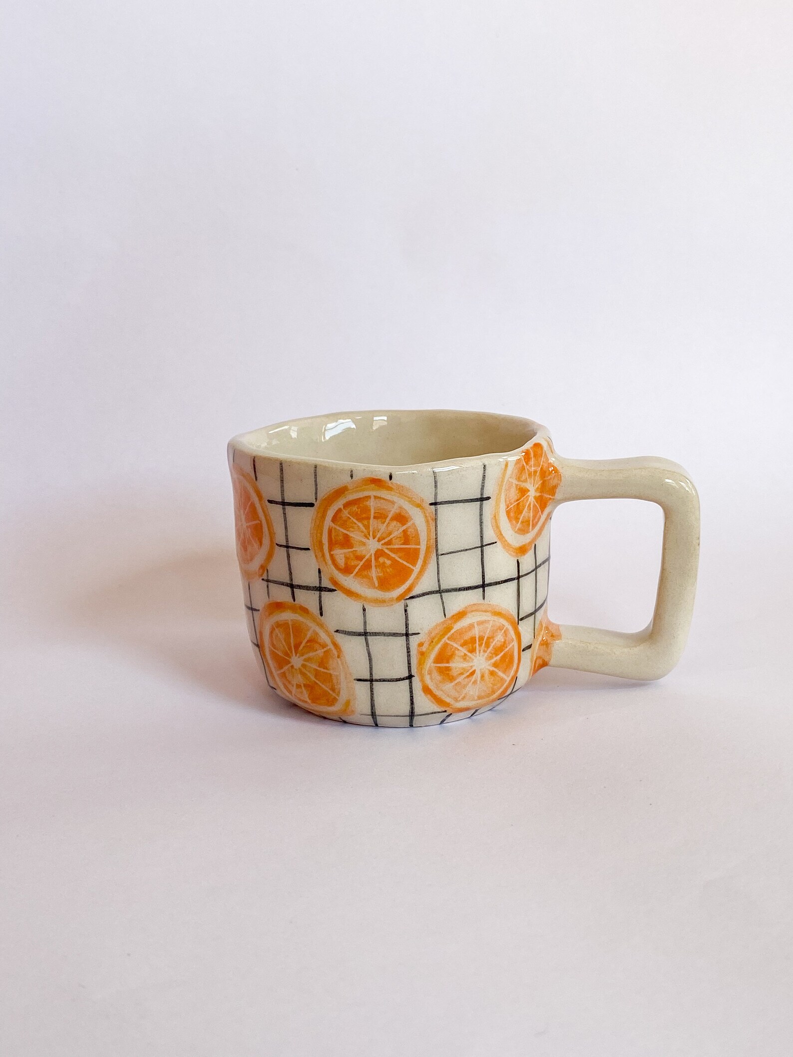 Orange Slice Design Mug Handmade Ceramic Fruit Pattern Cute - Etsy