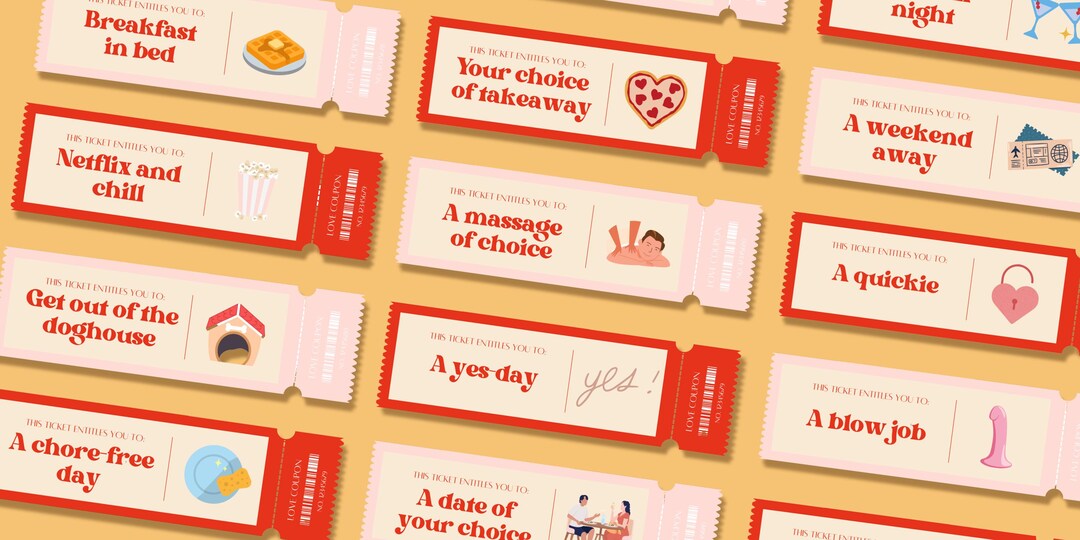 Printable Couple Love Vouchers | Instant Digital Download | for ...