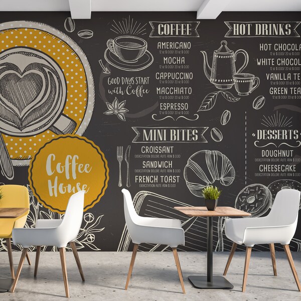Cafe Wallpaper - Etsy