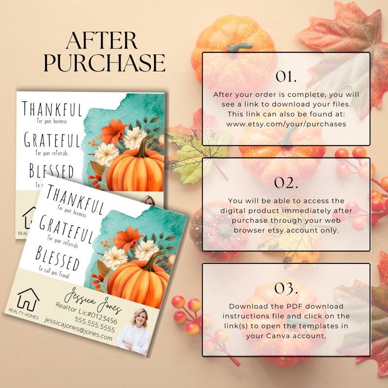 Realtor Thanksgiving Pop by Tags, Fall Pumpkin (editable Canva Template ...