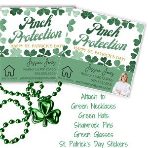 St. Patrick's Day PINCH PROTECTION Real Estate Pop by Tags | Editable ...
