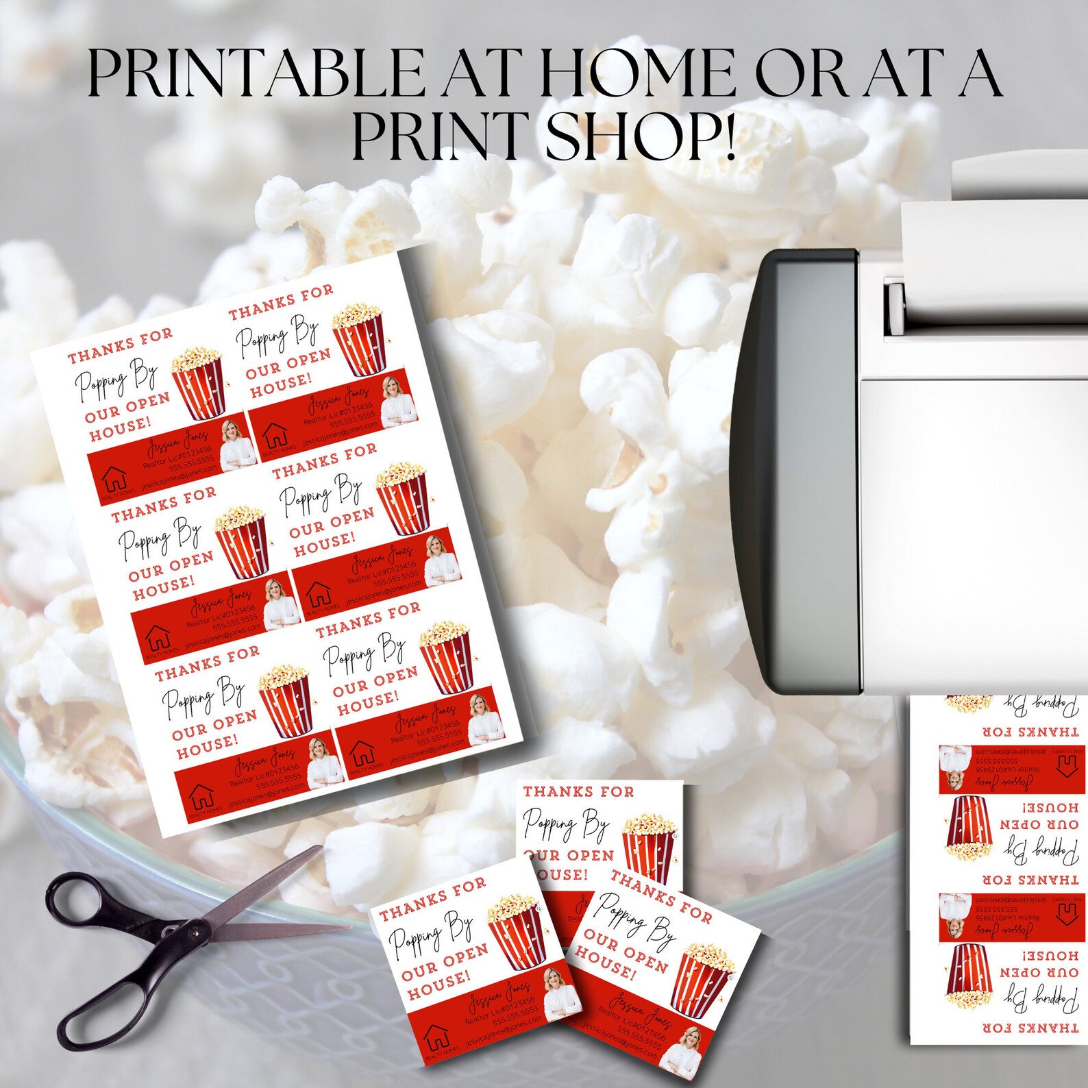 Thank You for Popping by Our Open House Realtor Pop by Tags | Editable ...