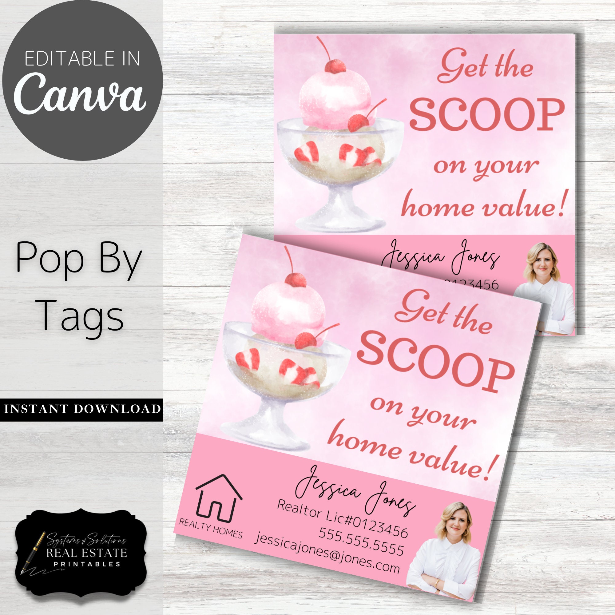 Get the Scoop on Your Home Value Real Estate Pop by Tags Editable Real ...