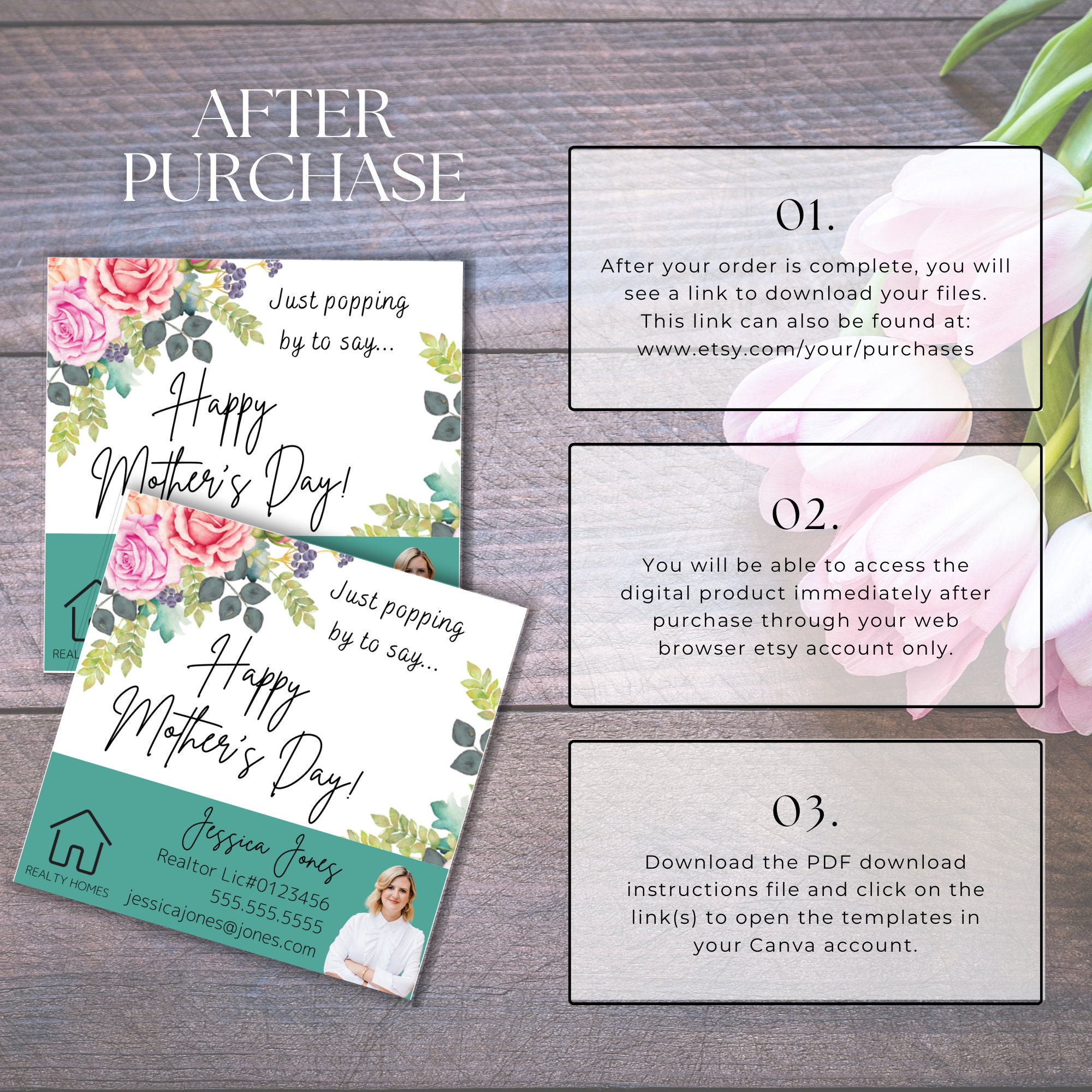 Mother's Day Realtor Pop by Tags | Editable Canva Real Estate Marketing ...