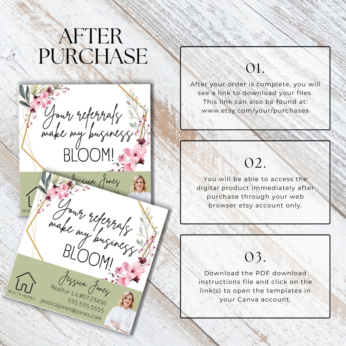 Your Referrals Make My Business Bloom Real Estate Pop by Tags Editable ...