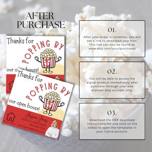 Thank You for Popping by Our Open House Realtor Pop by Tags | Editable ...