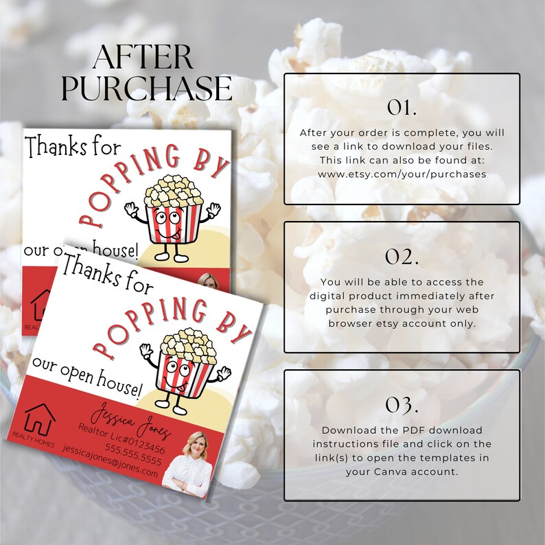 Thank You for Popping by Our Open House Realtor Pop by Tags | Editable ...