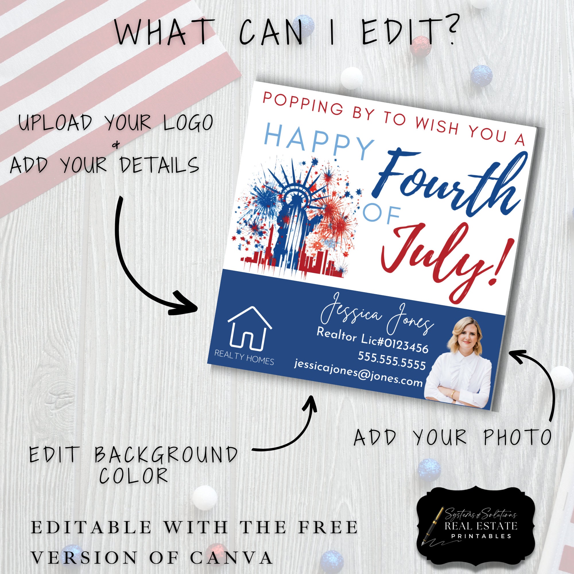 Popping by to Wish You a Happy Fourth of July Realtor Pop by Tag ...