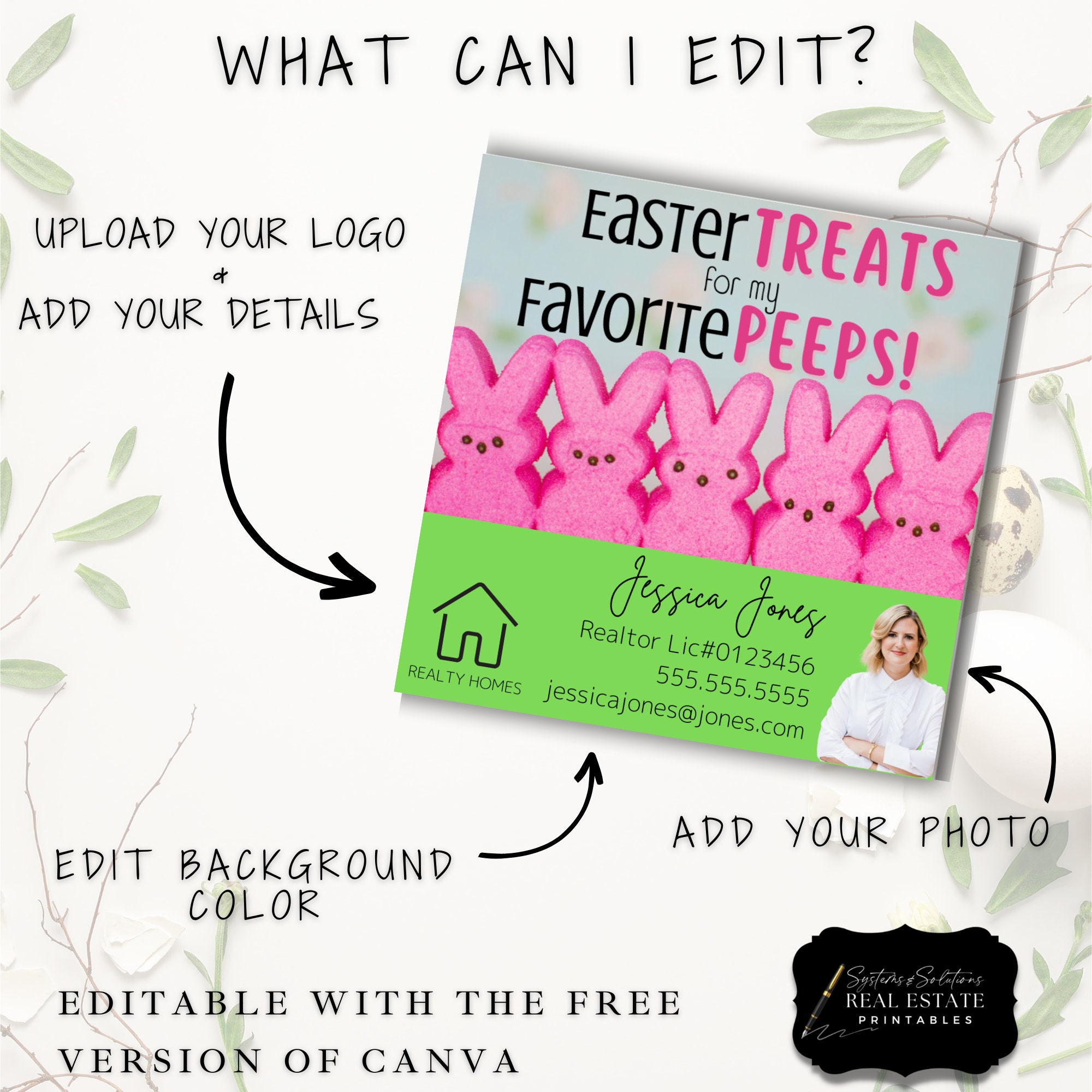 Easter Real Estate Pop by Tags | Editable | Real Estate Marketing ...