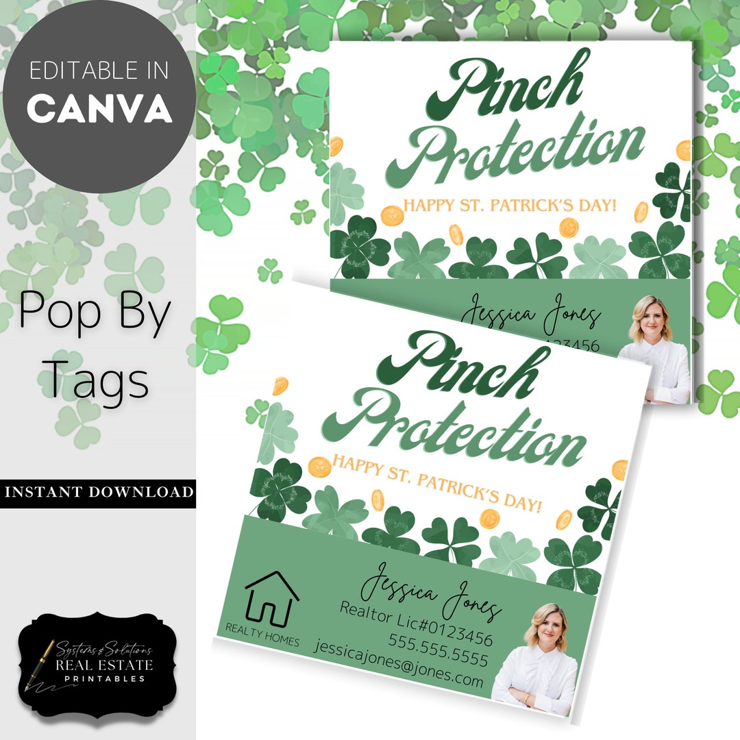 St. Patrick's Day Pinch Protection Pop by Tags | Realtor Marketing ...