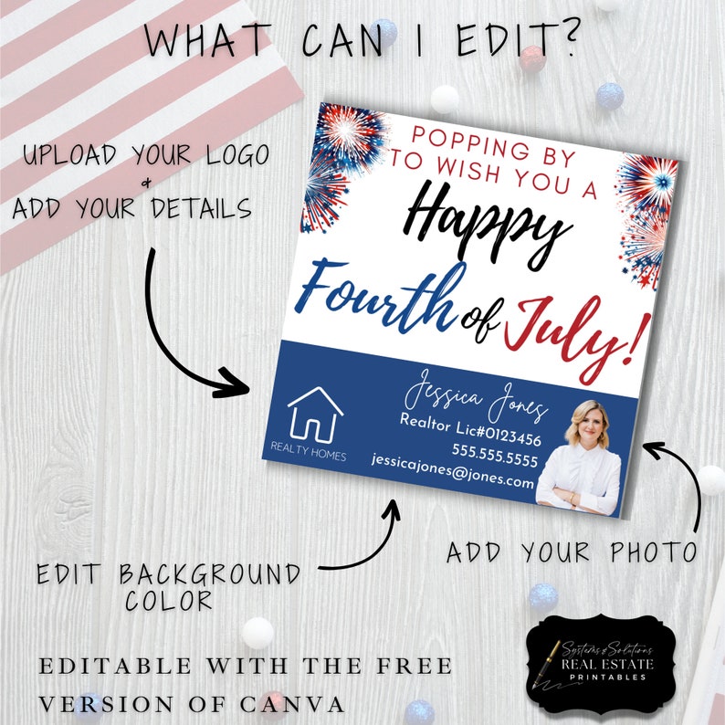 Popping by to Wish You a Happy Fourth of July Realtor Pop by Tag ...